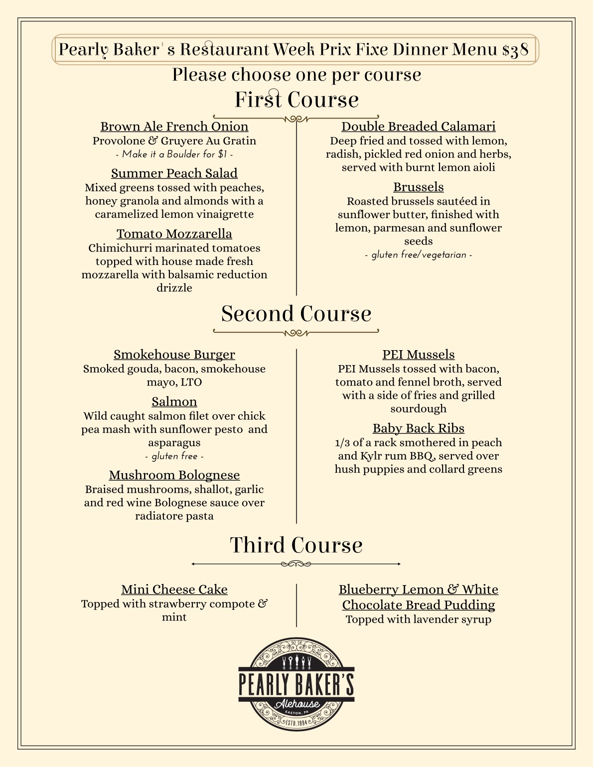 Pearly Baker's Alehouse | Easton Restaurant Week