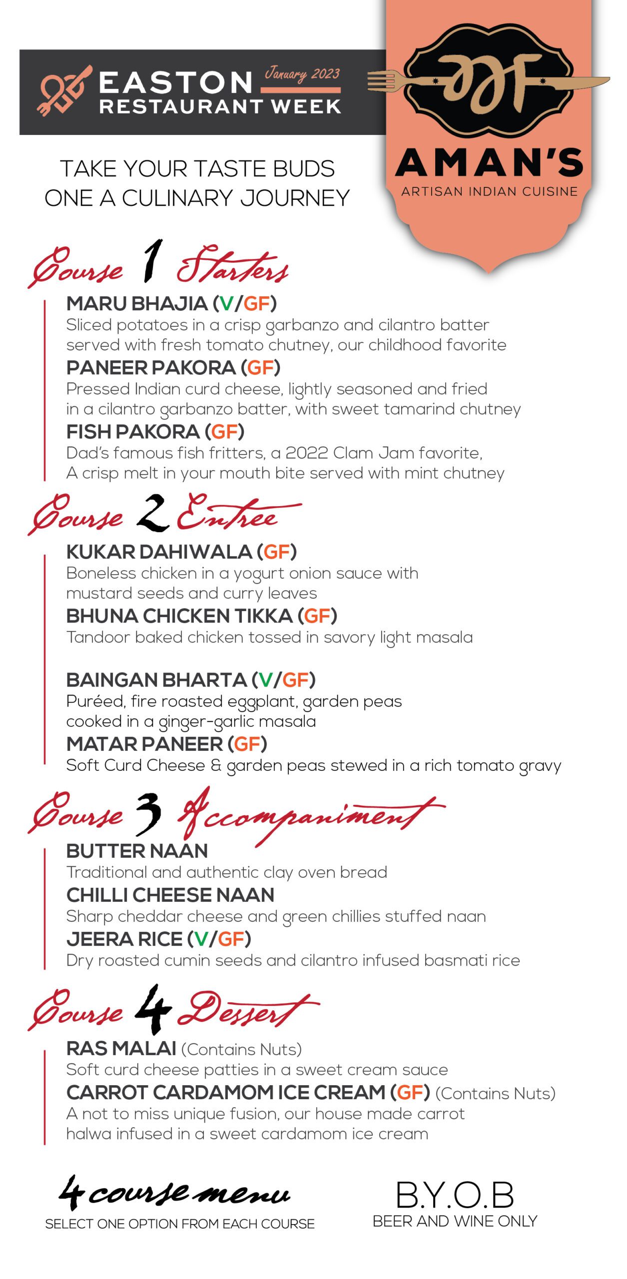 Aman's Artisan Indian Cuisine | Easton Restaurant Week